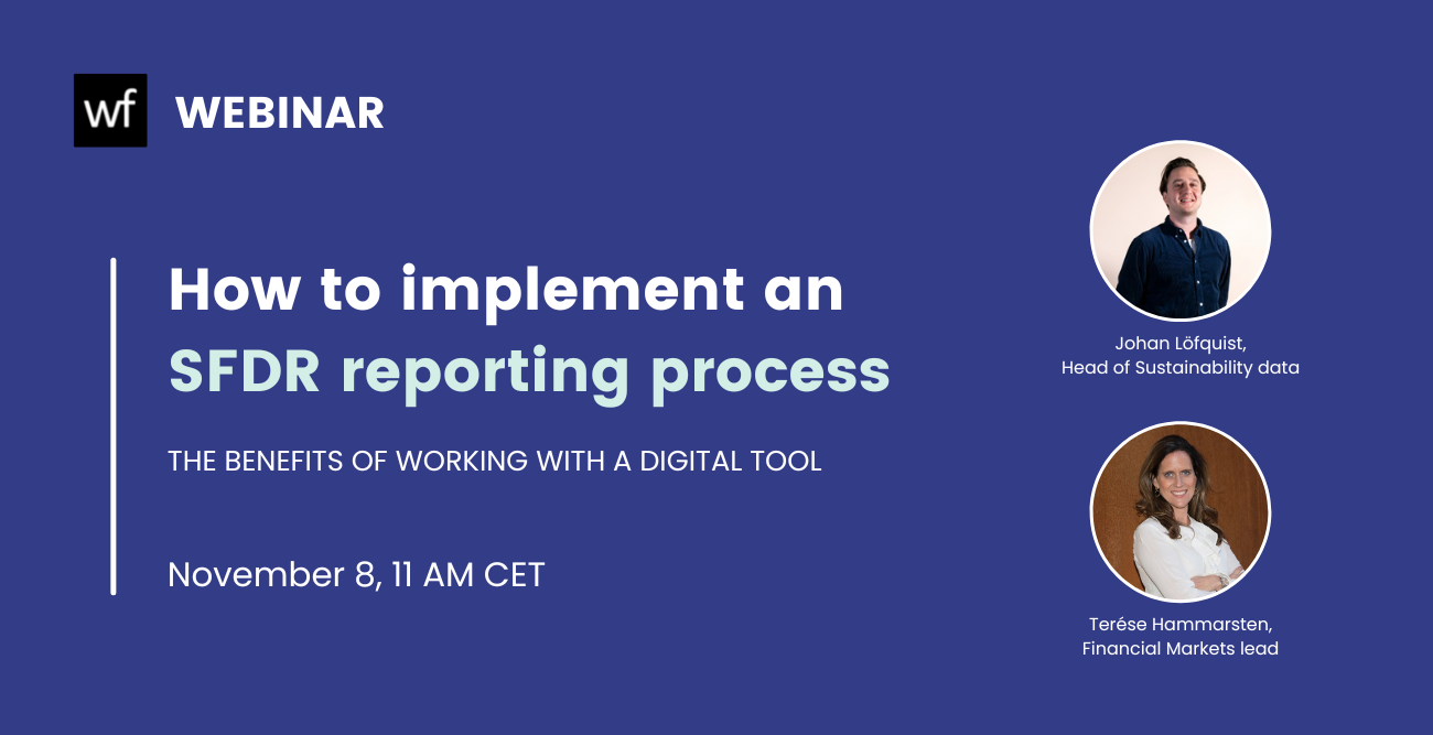 Webinar: How to implement an SFDR reporting process - The benefits of ...